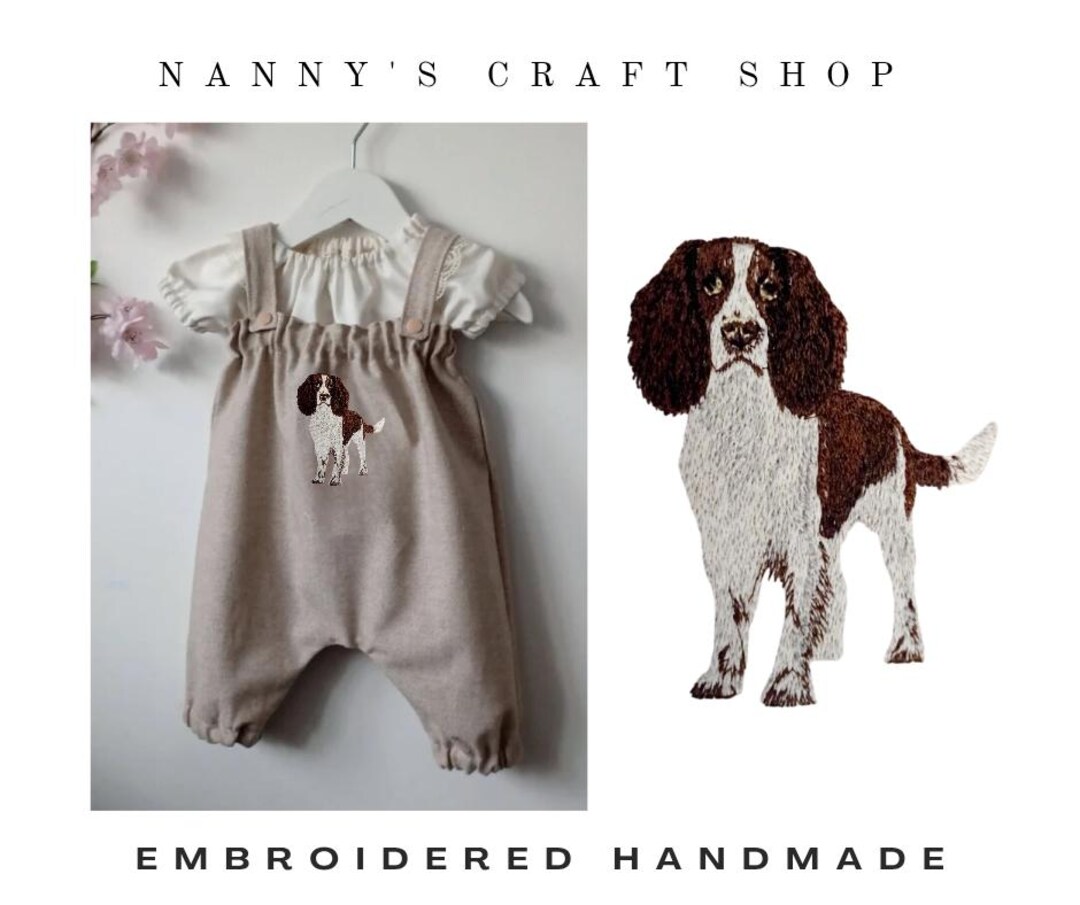 Springer Spaniel Outfit. Baby Girl Dog Outfit. Dog Romper. Dog Overalls ...