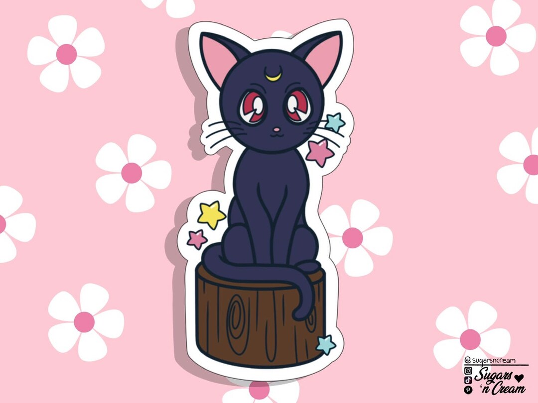Sailor Moon Luna Cat Sticker// Kawaii School Supplies for Girls, Pretty ...