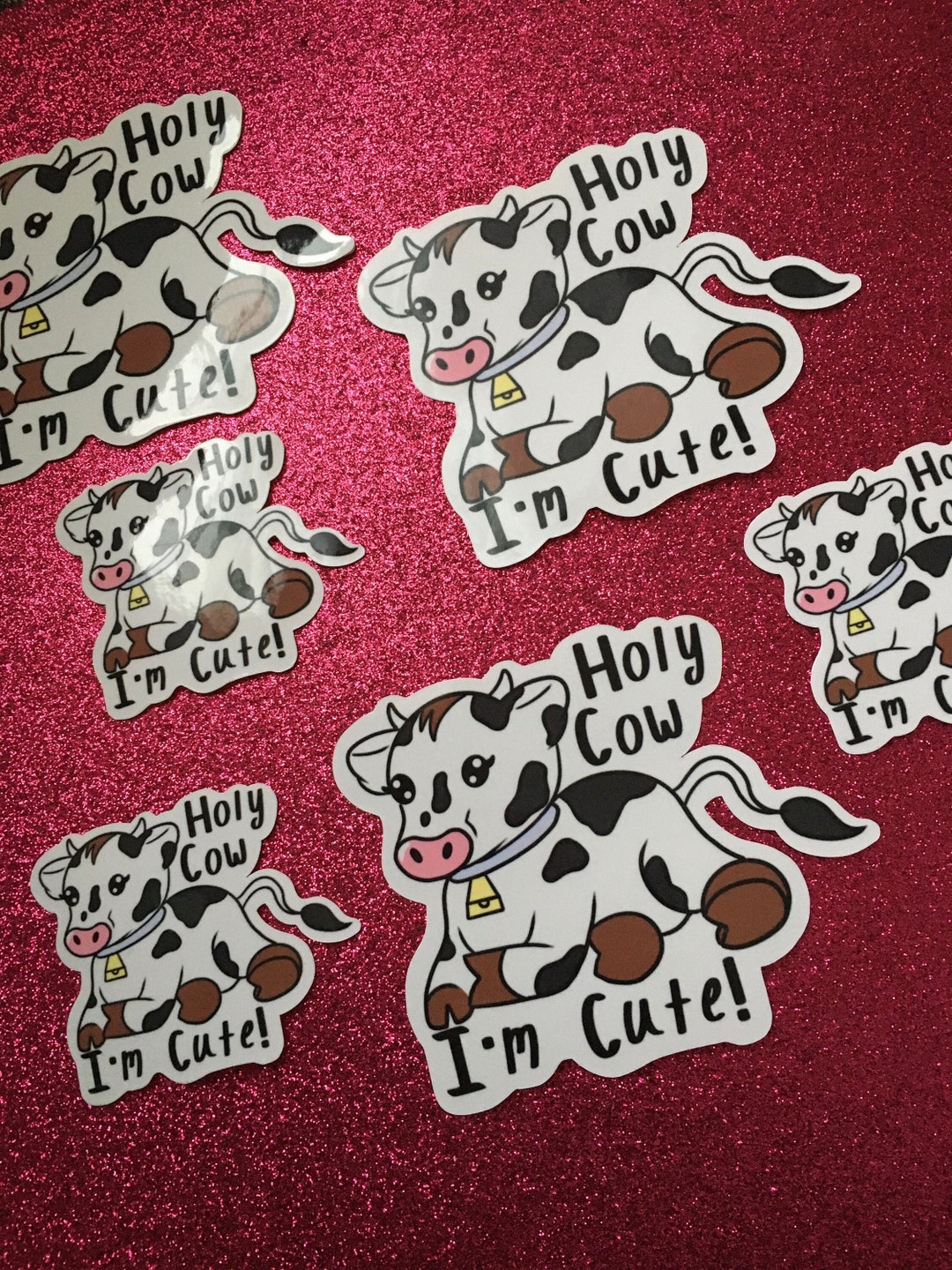 Hand-drawn Kawaii Cow Sticker Water-resistant Vinyl Sticker - Etsy