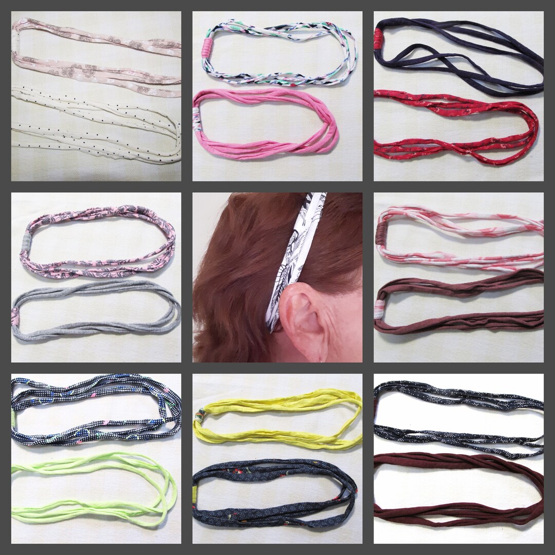 F4: 2-pack Stretchy Fabric Hair Band Head Band or Light Necklace - Etsy