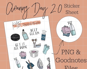 Digital Planner Stickers Hand-drawn House Cleaning Set PNG Household ...