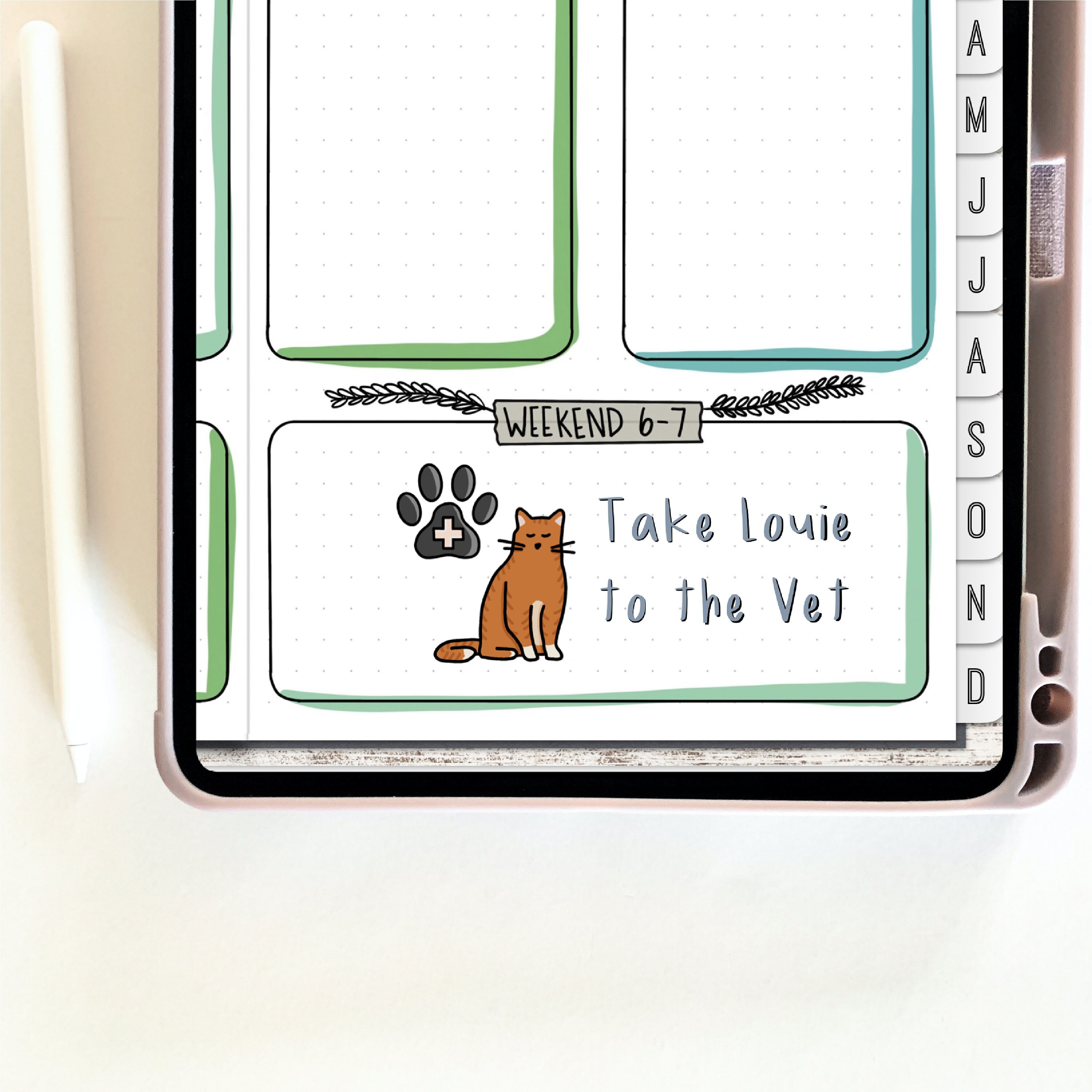 Cat Hand Drawn Digital Bullet Journal Stickers Printable - Etsy