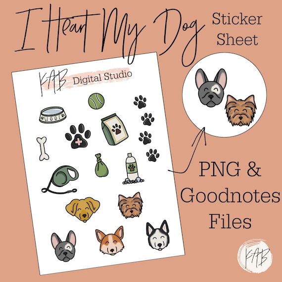 Dog Hand Drawn Digital Bullet Journal Stickers Vet Planner | Etsy