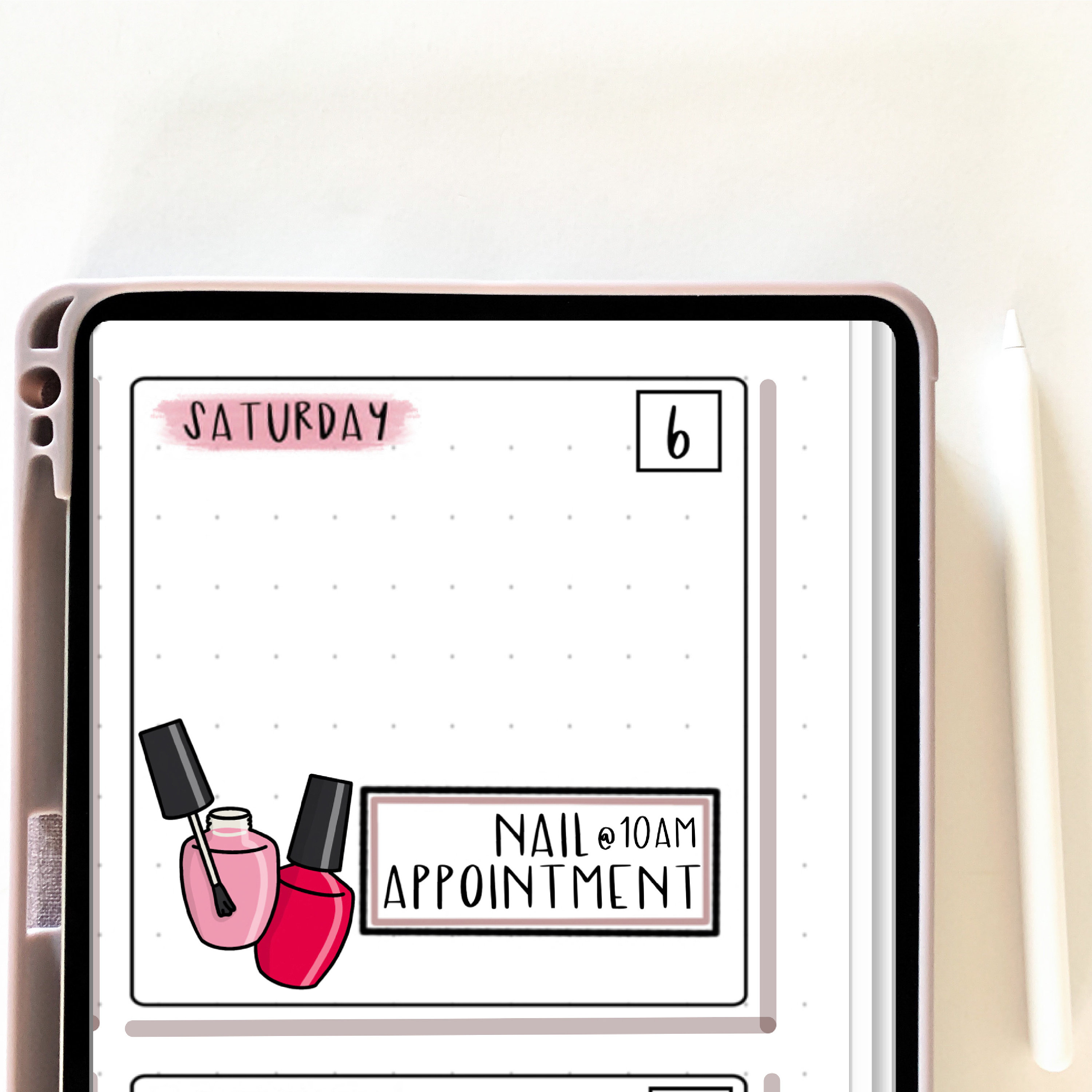 Nail Appointment Hand Drawn Digital Bullet Journal Stickers - Etsy