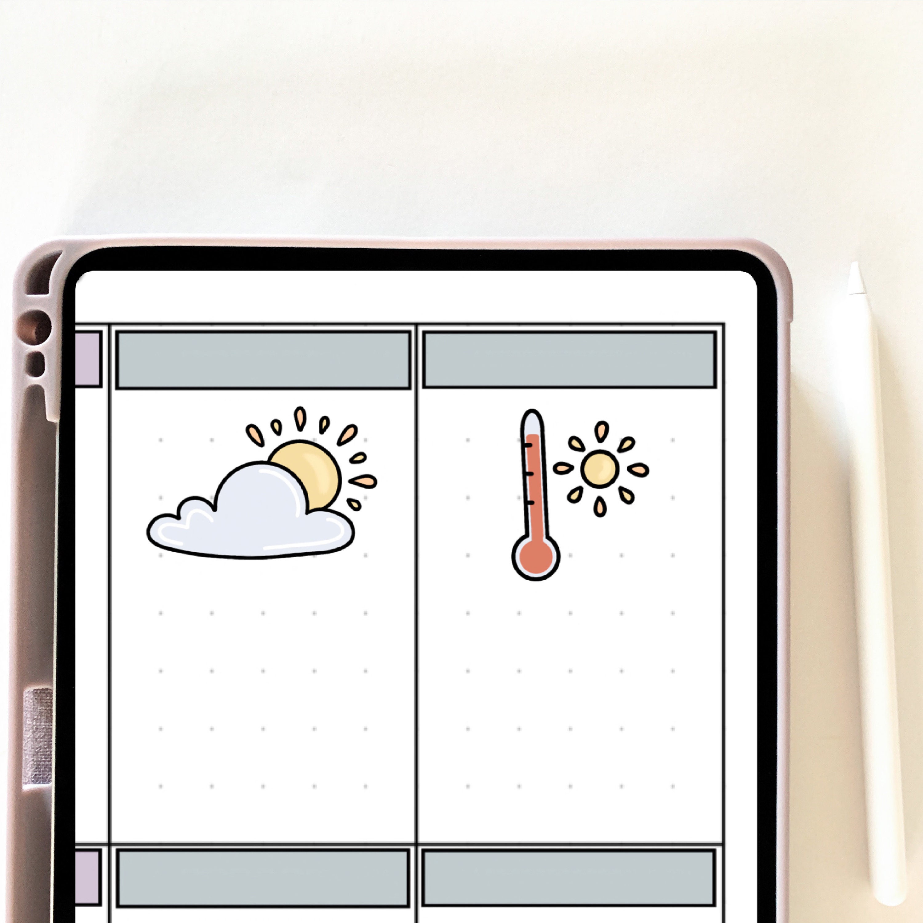 Weather Hand Drawn Digital Bullet Journal Stickers Forecast - Etsy