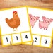 Farm Animals Count and Clip Cards 1-20 Preschool Printable, Activity ...
