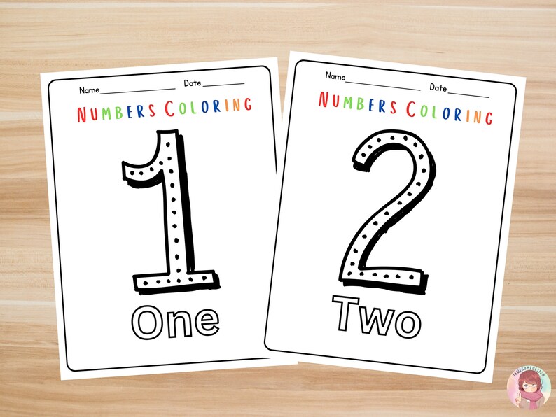 Numbers 1 20 Coloring Pages Worksheets for Kindergarten, Preschool ...