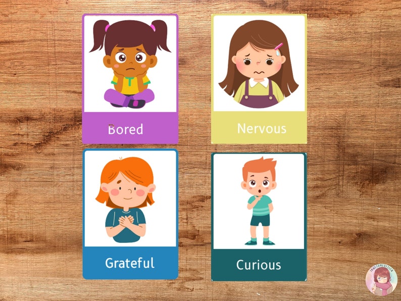 Emotions & Feelings Flashcards for Kids Montessori Materials ...