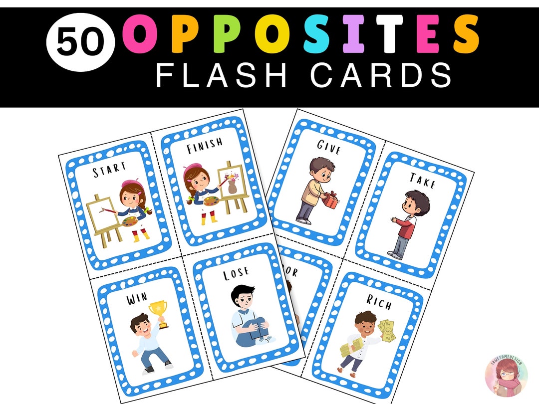 Opposites Matching Activities, Memory Games, Word Wall Cards, Preschool ...