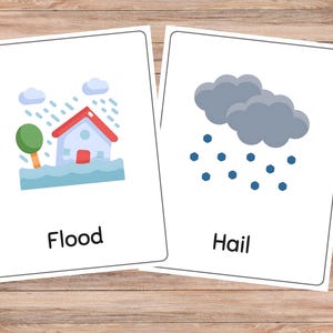 16 Weather Cards, Weather Flashcards, Toddler Weather Activity ...