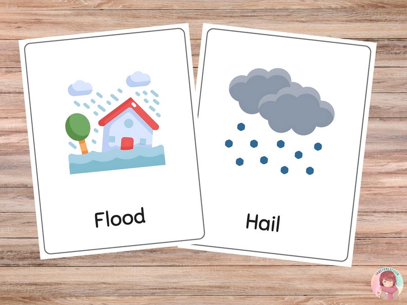 16 Weather Cards, Weather Flashcards, Toddler Weather Activity ...