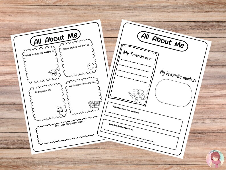 All About Me Sheets for Kids, Printable Activities, School Activities ...