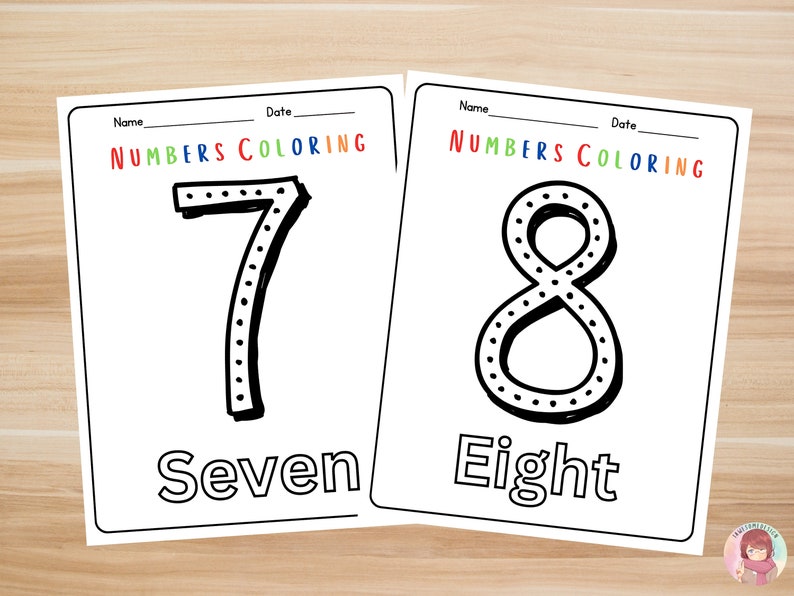 Numbers 1 20 Coloring Pages Worksheets for Kindergarten, Preschool ...