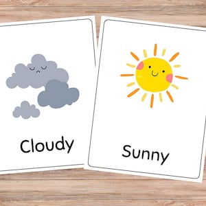 16 Weather Cards, Weather Flashcards, Toddler Weather Activity ...