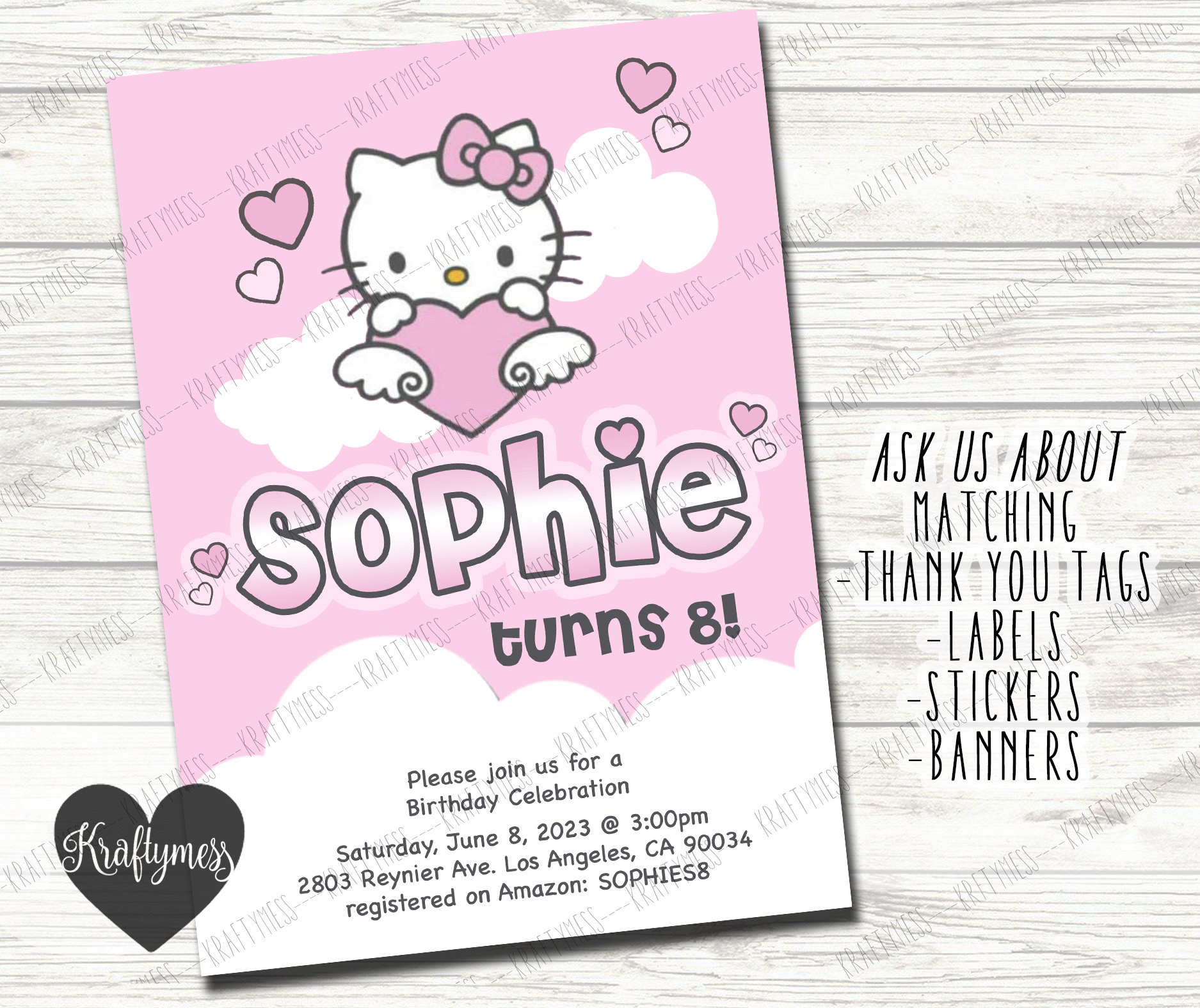 Hello Kitty Birthday Invitations Print Your Own Hello Kitty
