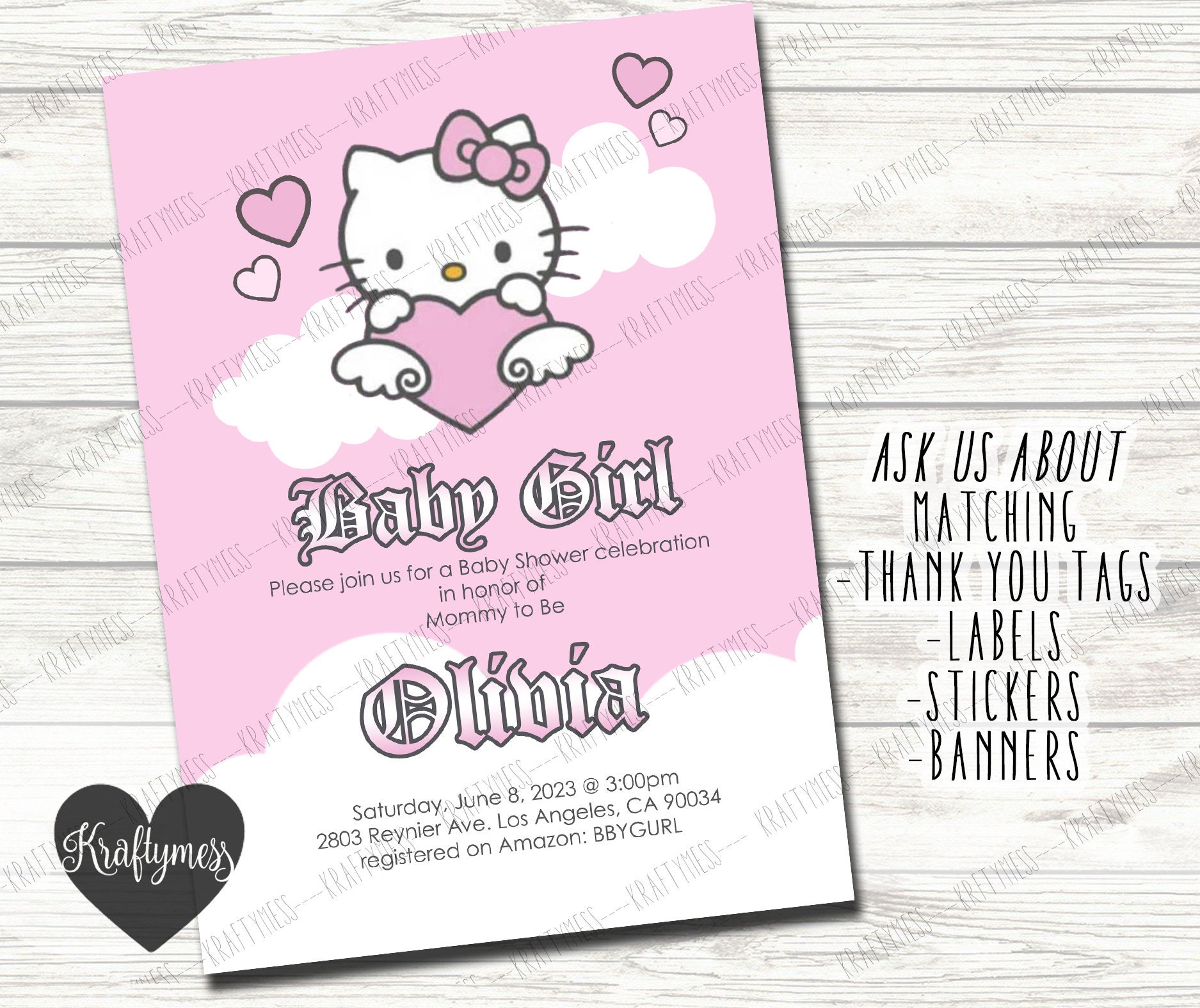 Hello Kitty Baby Shower Invitations Templates Hello Kitty Baby Shower