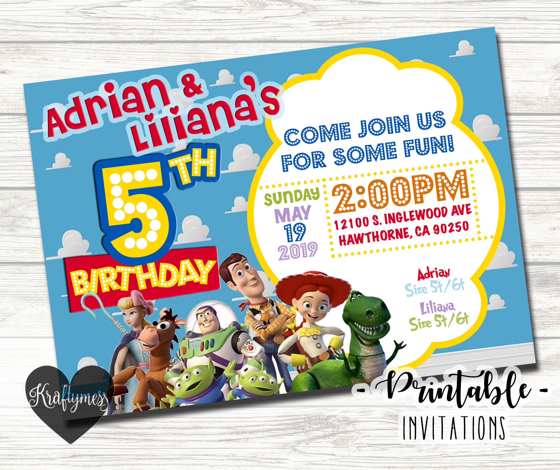 Toy Story Invitation, Birthday Invitation, Birthday Card, Toy Story ...