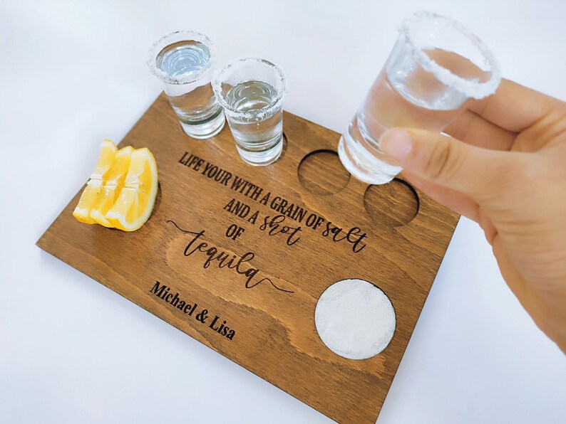 Personalized Tequila Flight Board Charcuterie Board for Bridal - Etsy