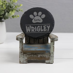 Personalized Dog Paw Print Slate Coasters Set of 4, Custom Coaster ...