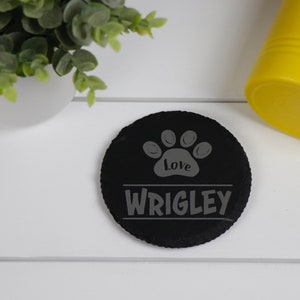 Personalized Dog Paw Print Slate Coasters Set of 4, Custom Coaster ...