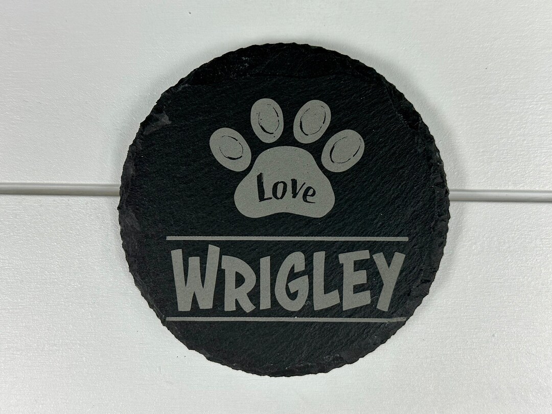 Personalized Dog Paw Print Slate Coasters Set of 4, Custom Coaster ...