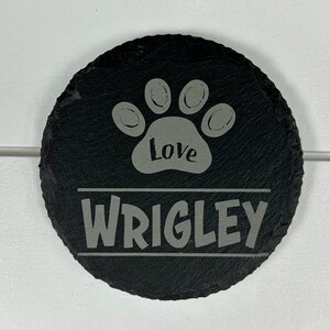 Personalized Dog Paw Print Slate Coasters Set of 4, Custom Coaster ...