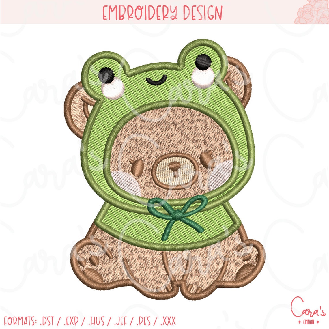 Hoza in a Frog Costume Cute Kid Design Embroidery Machine File Instant ...