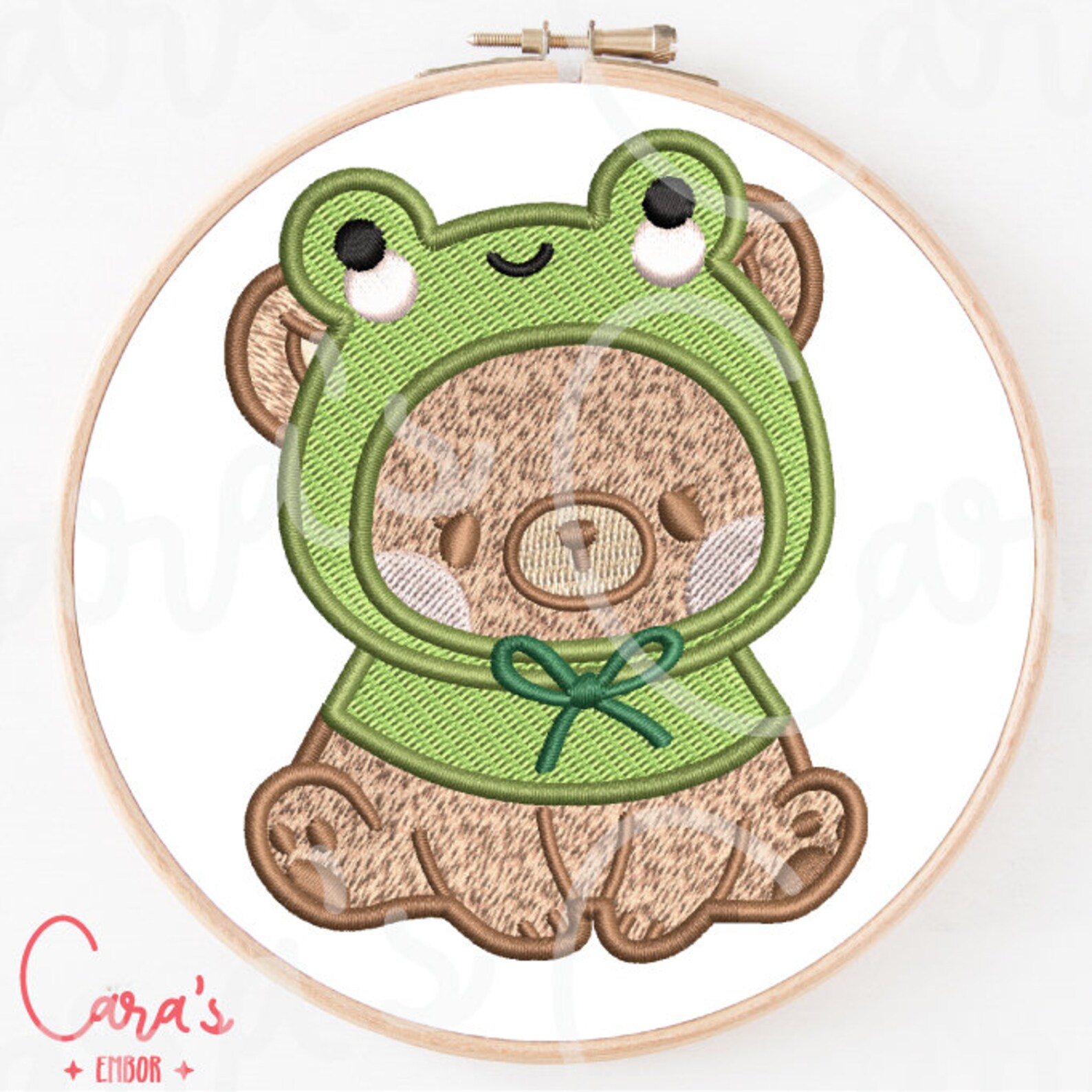 Hoza in a Frog Costume Cute Kid Design Embroidery Machine File Instant ...