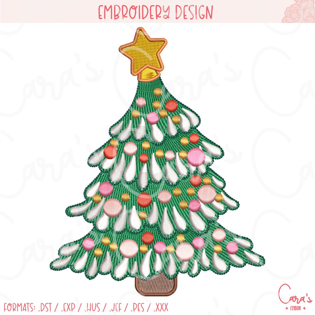 Christmas Tree Machine Embroidery Design Instant Download .dst .exp ...