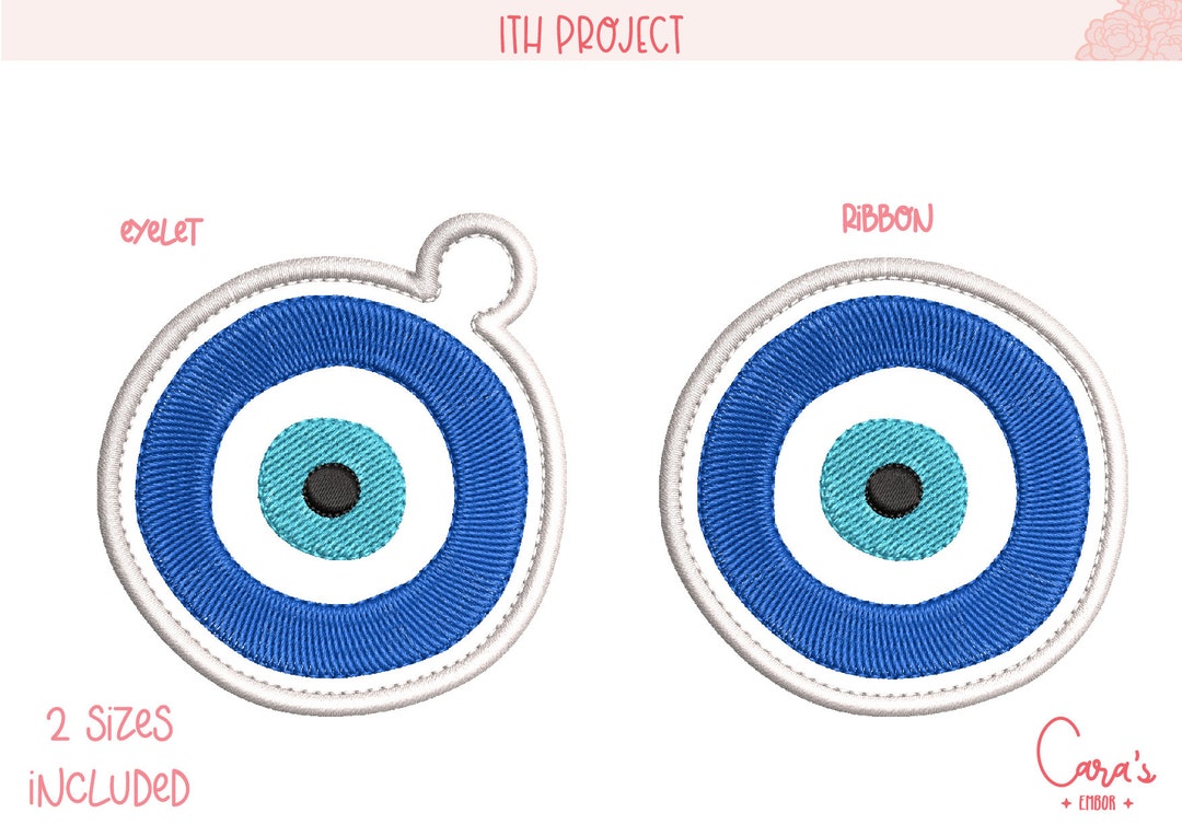 ITH Project: Evil Eye Keychain, 2 Sizes Tutorial Included Machine ...