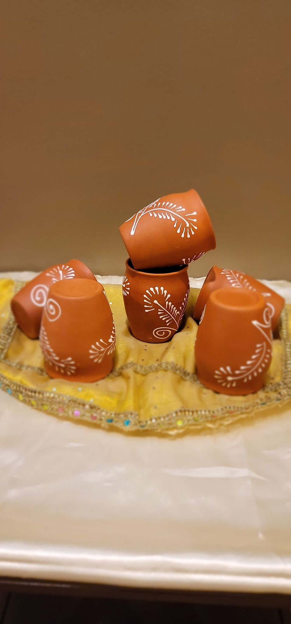 Handmade Clay Printed Kulhad (indian Clay Cup) Set of 6 - Etsy