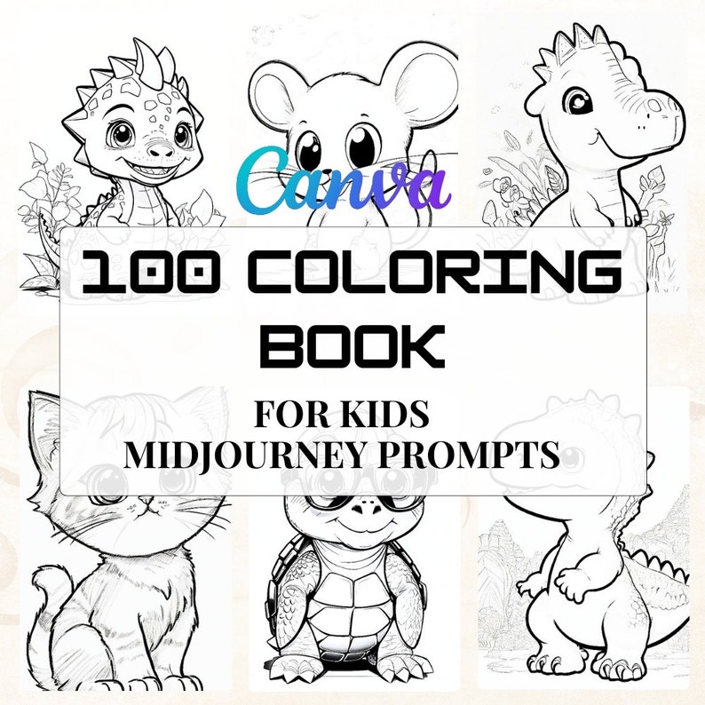 100 Midjourney Prompts for Coloring Book Kids Coloring Pages Children ...