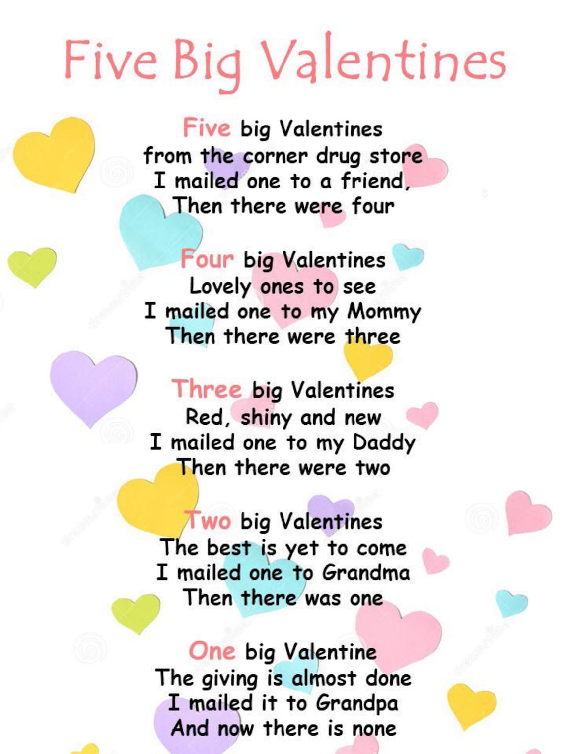 Five Big Valentines Felt / Flannel Board / Puppet Set for Literacy and ...