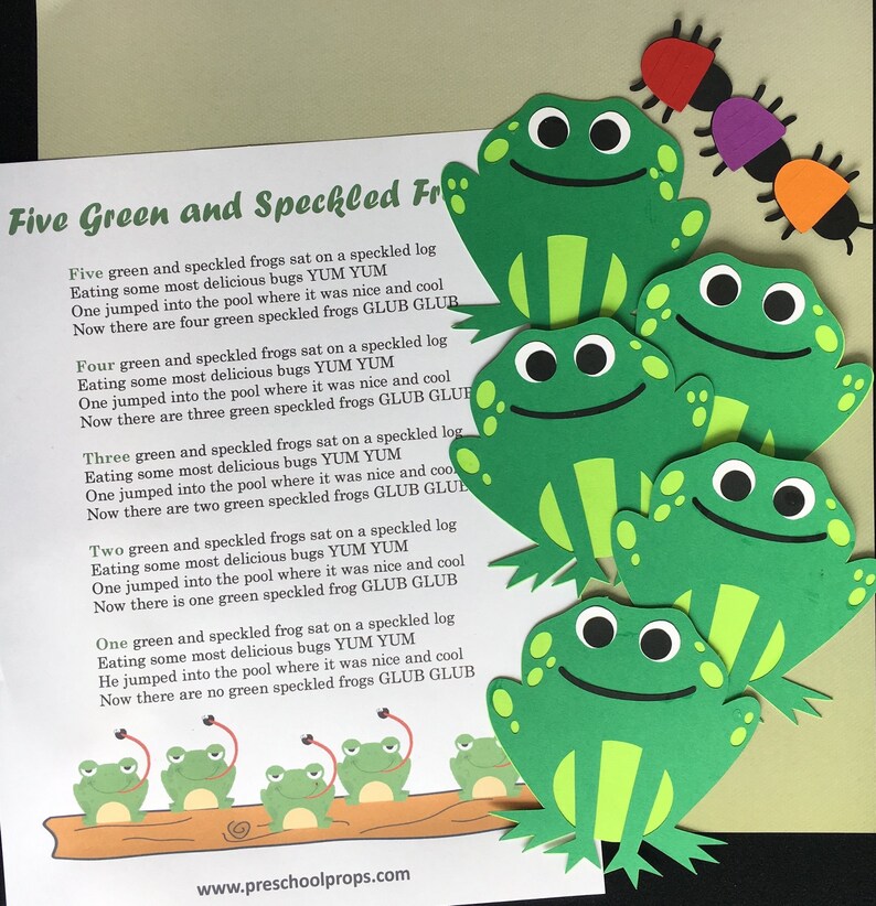Five Green Frogs Puppet / Felt Board Set for Literacy and Speech ...