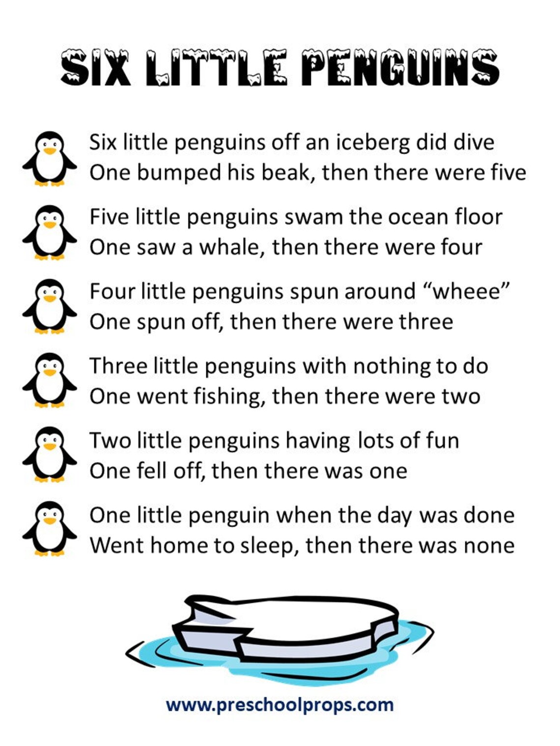 Six Little Penguins Felt / Flannel Board / Puppet Set for Literacy and ...