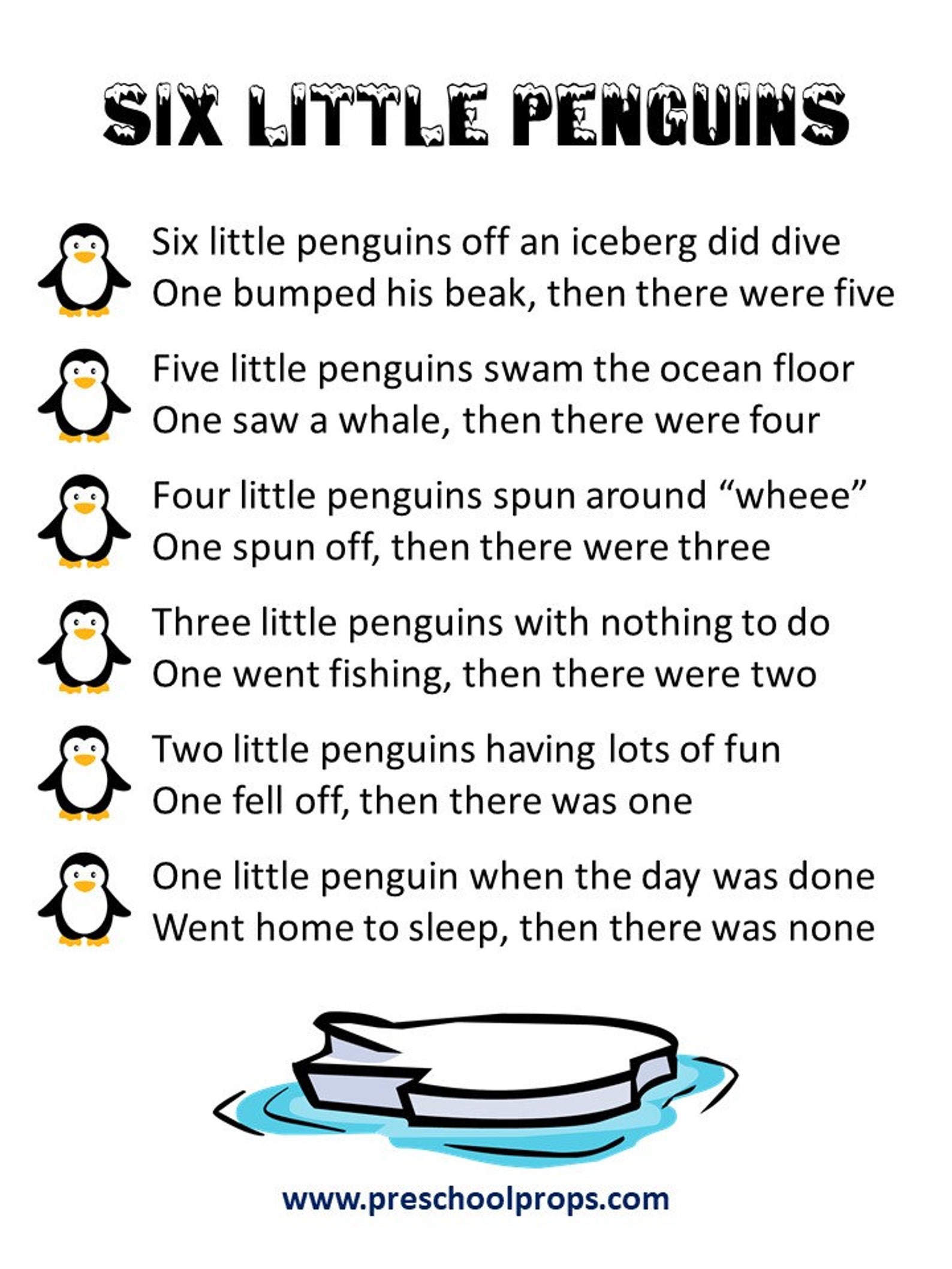 Six Little Penguins Felt / Flannel Board / Puppet Set for Literacy and ...