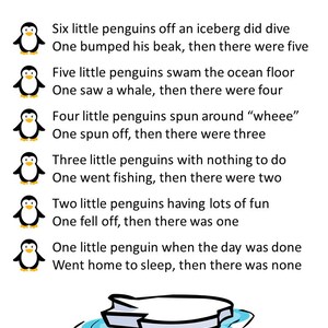 Six Little Penguins Felt / Flannel Board / Puppet Set for Literacy and ...