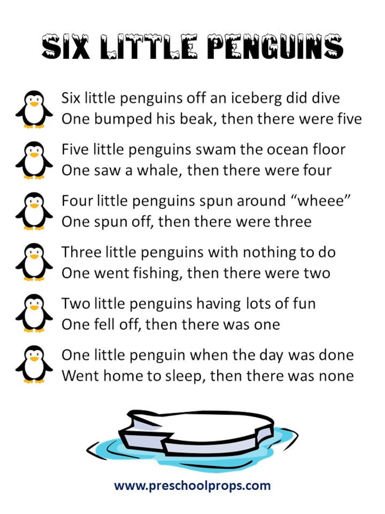 Six Little Penguins Felt / Flannel Board / Puppet Set for Literacy and ...