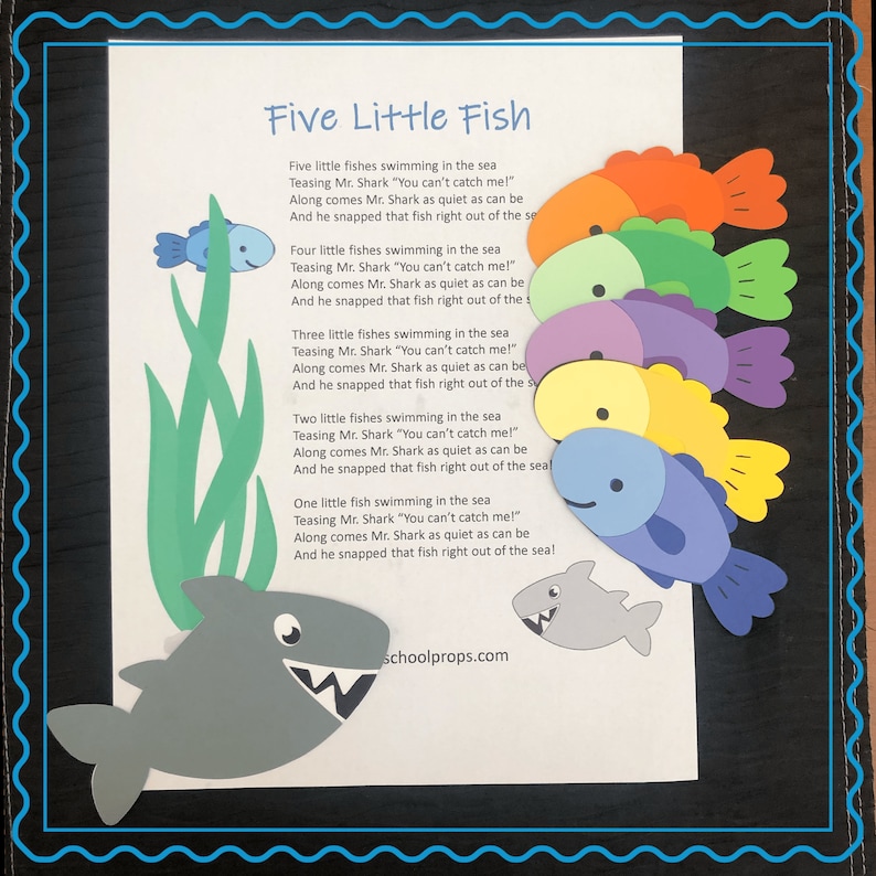 Five Little Fish Felt / Flannel Board / Puppet Set for Literacy and ...