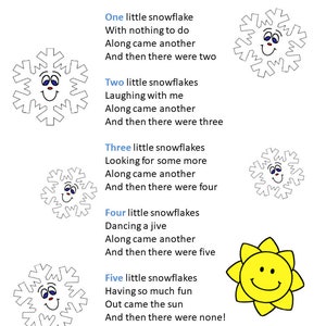 Five Little Snowflakes Felt / Flannel Board / Puppet Set for Literacy ...