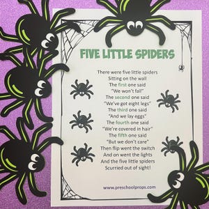 Five Little Spiders Felt / Flannel Board / Puppet Set for Literacy and ...
