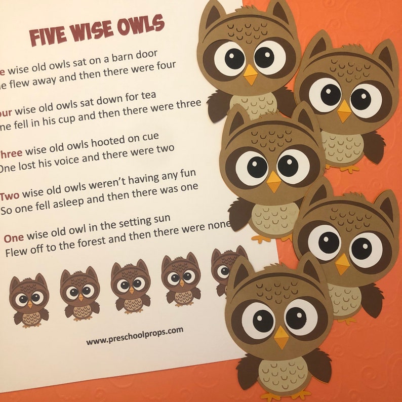 Five Wise Owls Puppet / Felt Board Set for Literacy and Speech Therapy ...