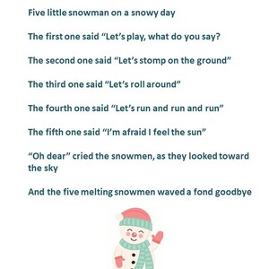 Five Frosty Snowmen Felt / Flannel Board / Puppet Set for Literacy and ...