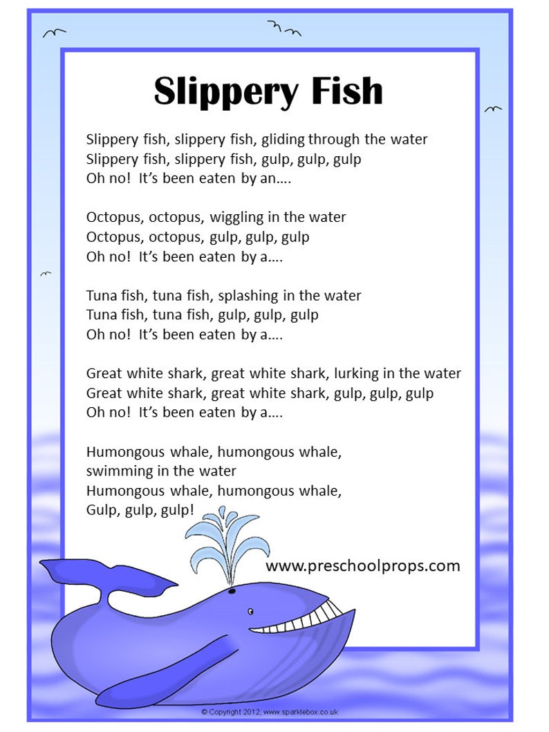 Slippery Fish Felt / Flannel Board / Puppet Set for Literacy and Speech ...