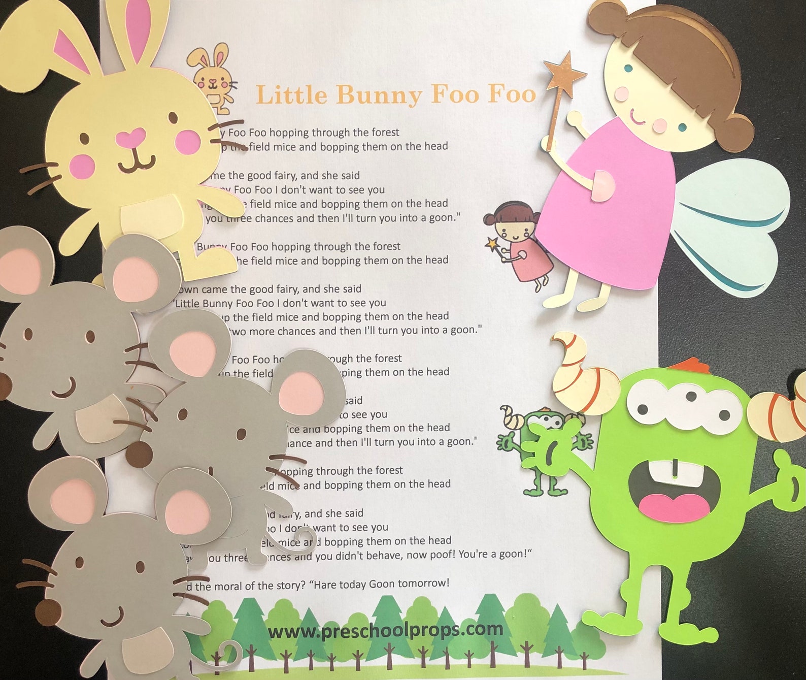 Little Bunny Foo Foo Felt / Flannel Board / Puppet Set for Literacy and ...