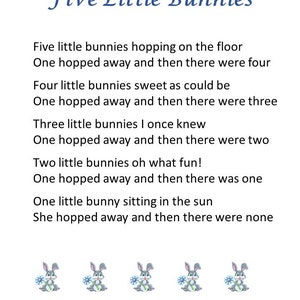 Five Little Bunnies Felt / Flannel Board / Puppet Set for Literacy and ...