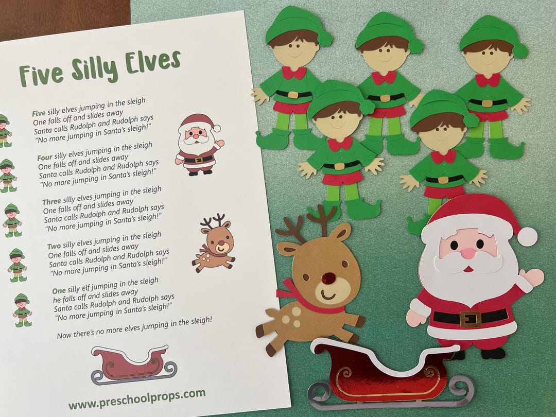 Five Silly Elves Felt / Flannel Board / Puppet Set for Literacy and ...