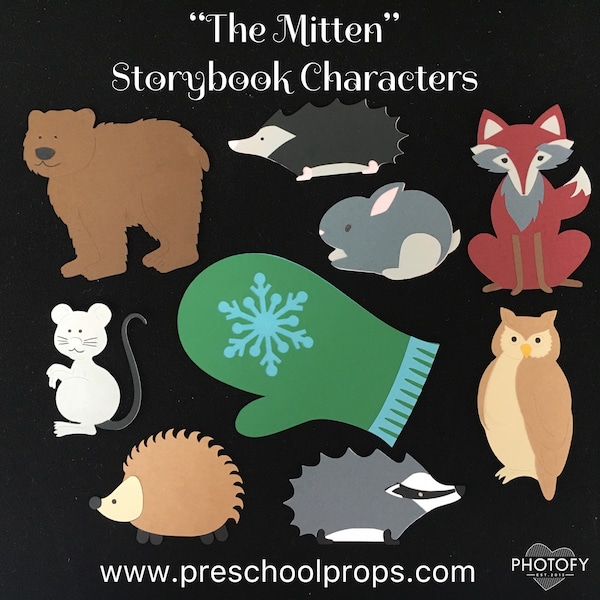 The Mitten Storybook Character Props Felt / Flannel Board / Puppet Set ...