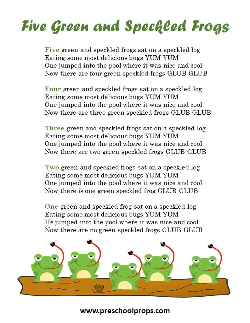 Five Green Frogs Puppet / Felt Board Set for Literacy and Speech ...