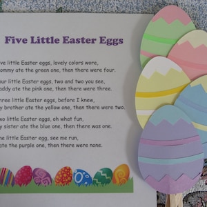 Five Little Easter Eggs Felt / Flannel Board / Puppet Set for Literacy ...